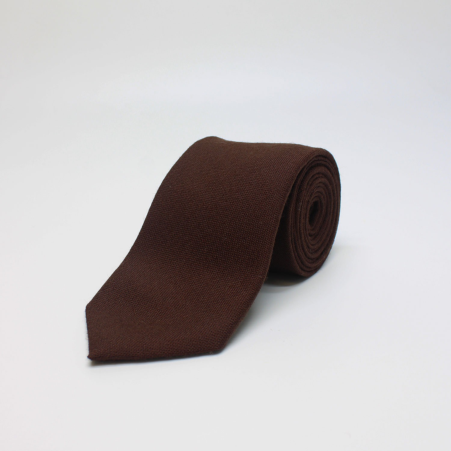 Men s Plain Wool Brown Tie