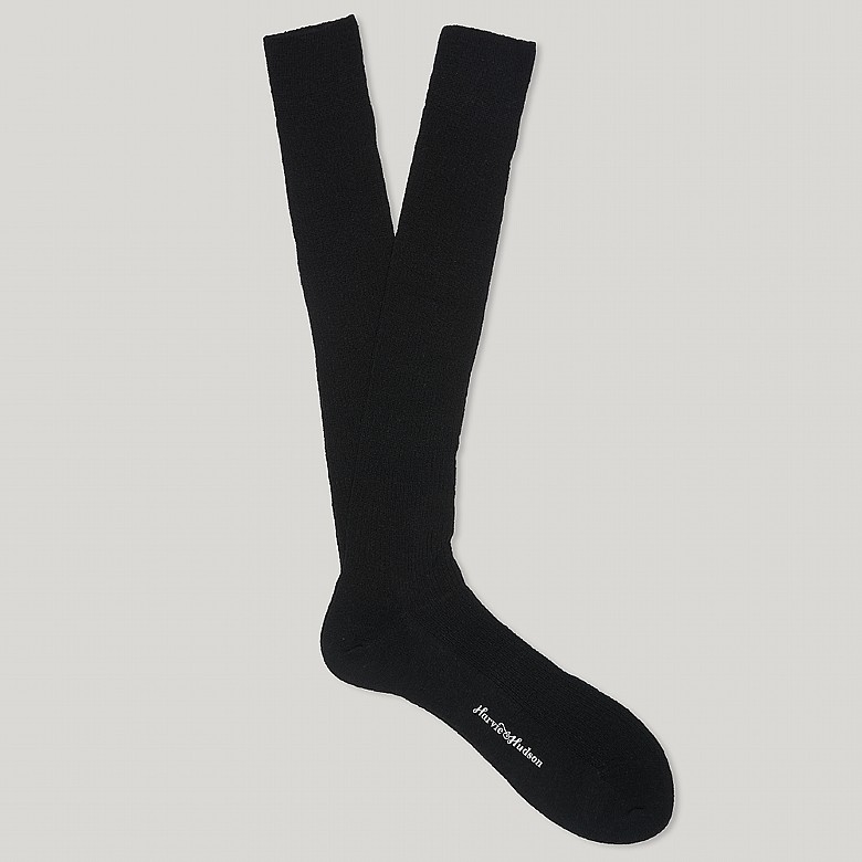 Black Long Wool Socks