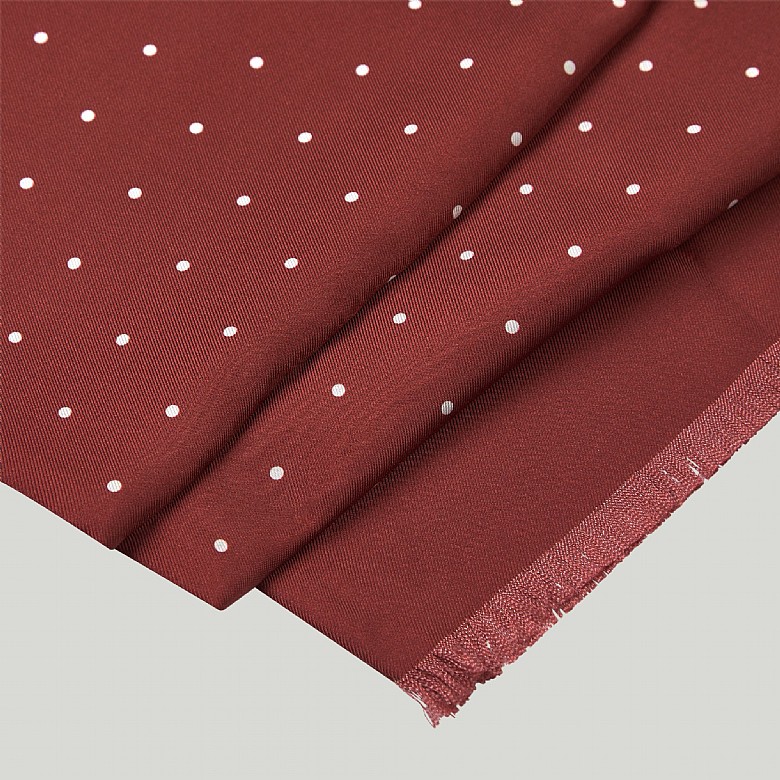 Burgundy and White Spot Silk Scarf